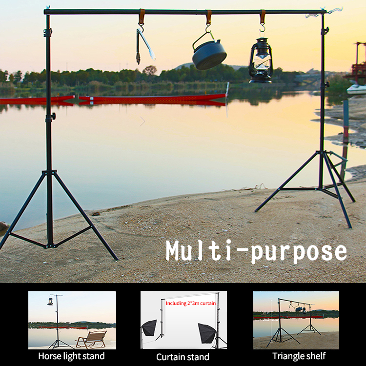 Multifunction Camping Lantern Stand Camping Tripod Photographic Curtain ...